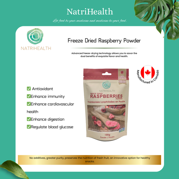 Natrihealth Freeze-Dried Raspberry Powder 100g | Antioxidant-Rich Supe