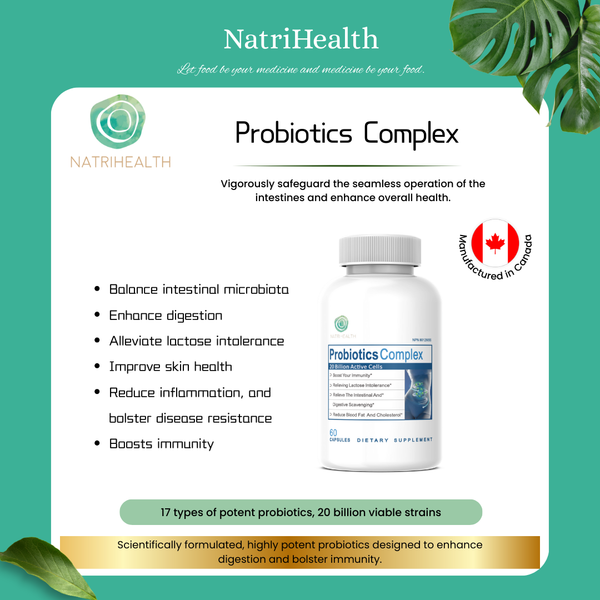 Natrihealth Advanced Probiotic Complex | 60 Capsules | Gut Health, Dig